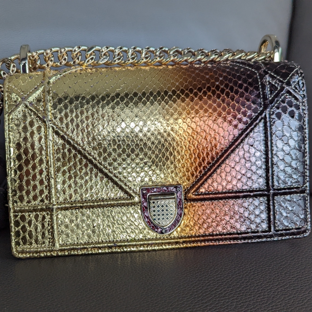 Christian Dior Diorama Python Gold Bag - Gem